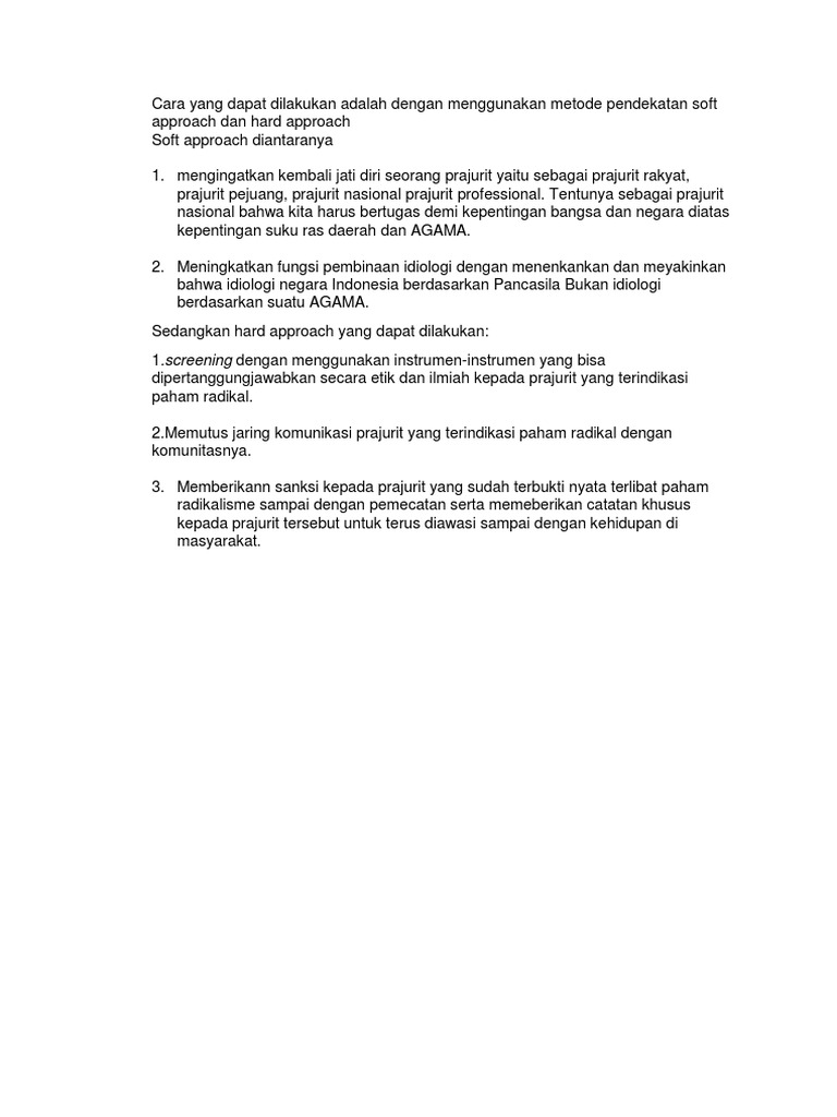 Metode Pendekatan Soft Approach Dan Hard Approach | PDF | Agama ...