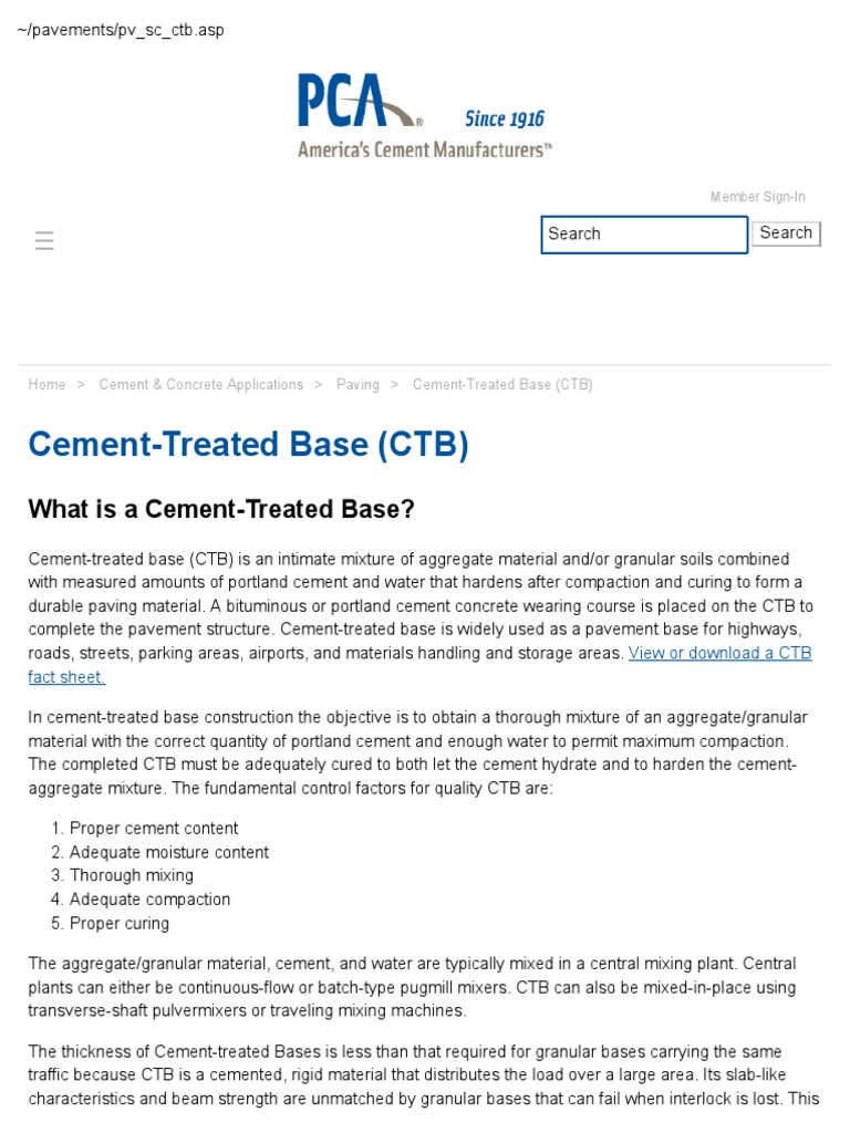 Cement-Treated Base (CTB) | PDF | Road Surface | Cement