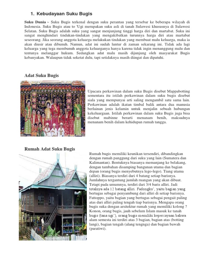 Kebudayaan Suku Bugis | PDF