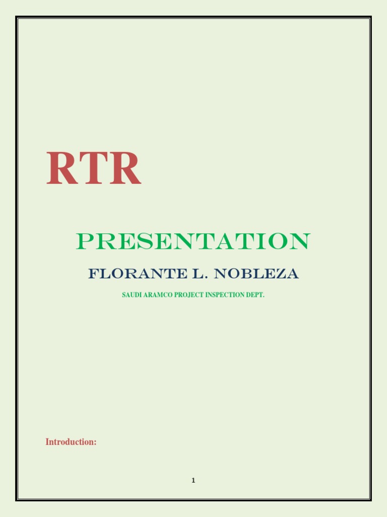 RTR Presentation | PDF | Storm Drain | Pipe (Fluid Conveyance)