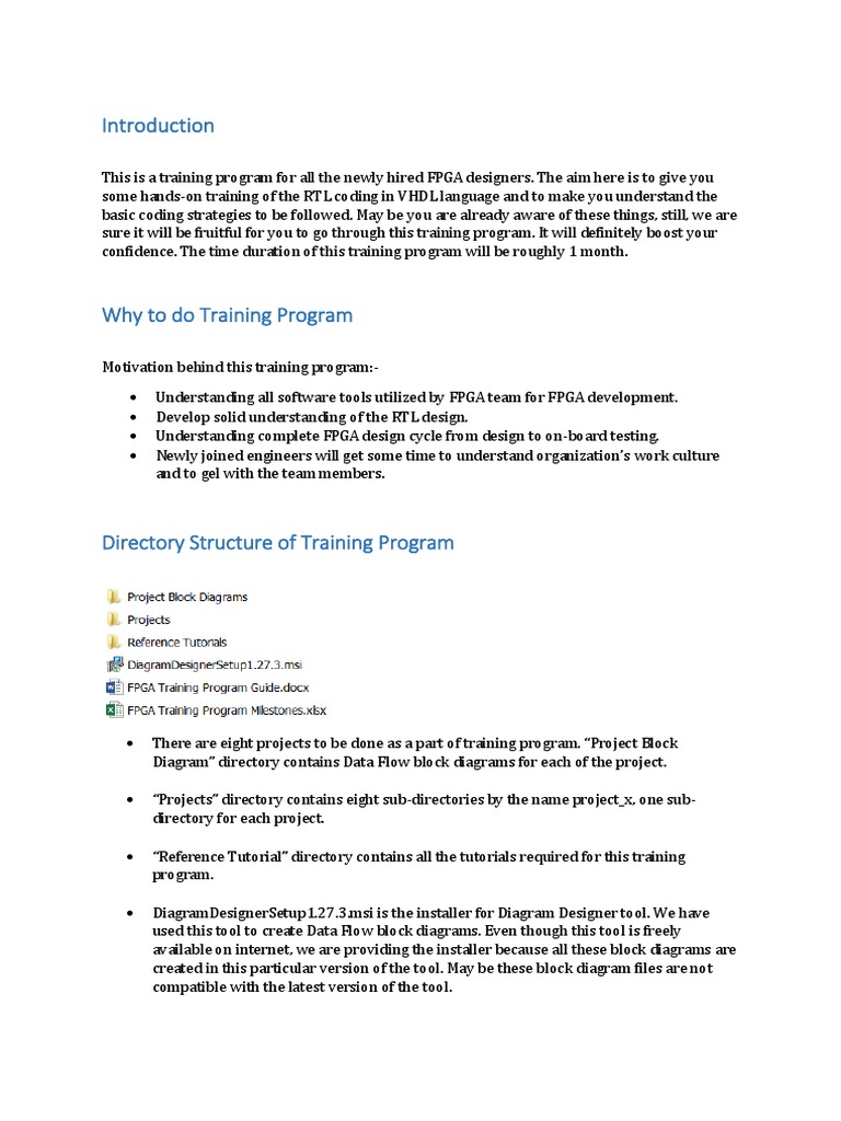 FPGA Training Program Guide | PDF | Mentorship | Field Programmable ... FPGA Training Program Guide | PDF | Mentorship | Field Programmable ...