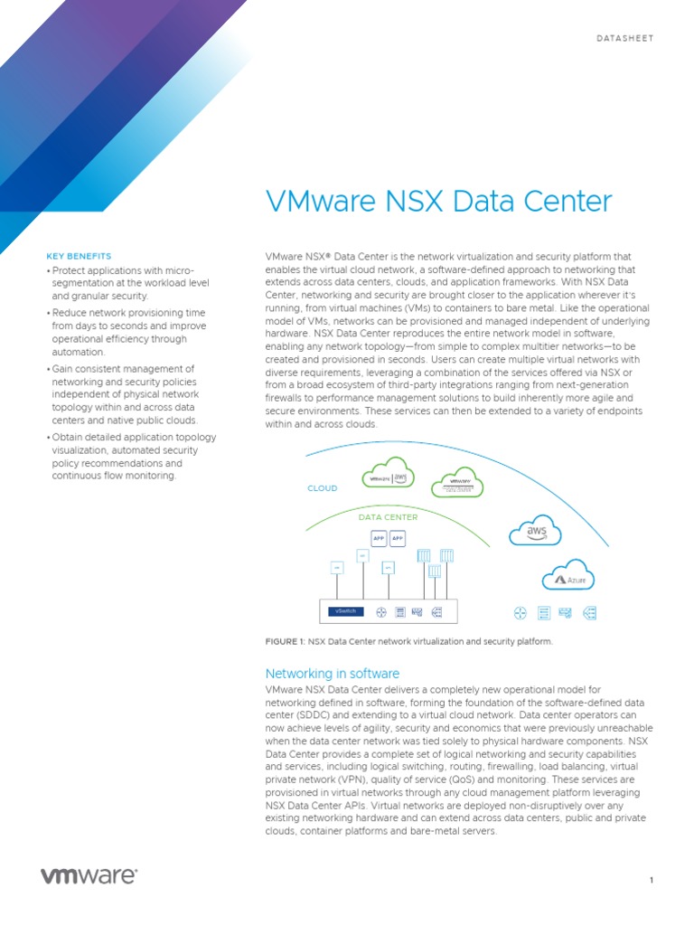 New NSX Vmware-Nsx-Datasheet | PDF | Cloud Computing | Data Center