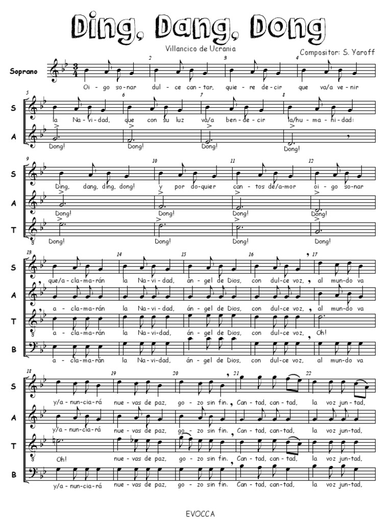 Ding, Dang, Dong satb.pdf | Ajedrez | Ocio