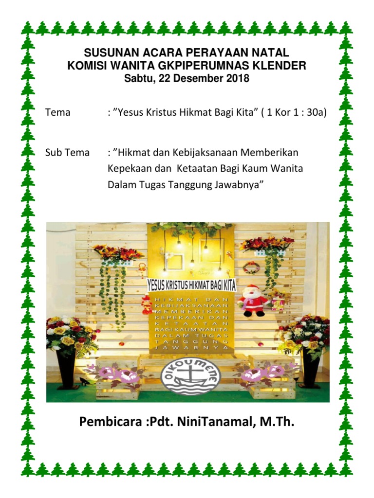Susunan Acara Perayaan Natal | PDF