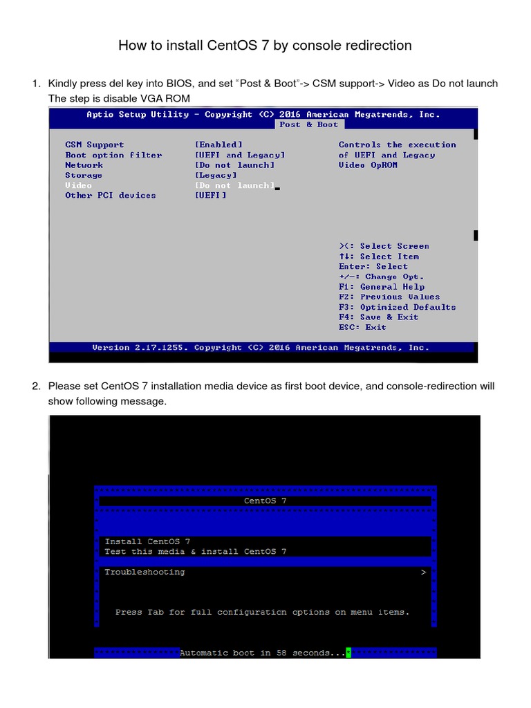 How To Install CentOS 7 by Console Redirection | PDF | Desktop ...