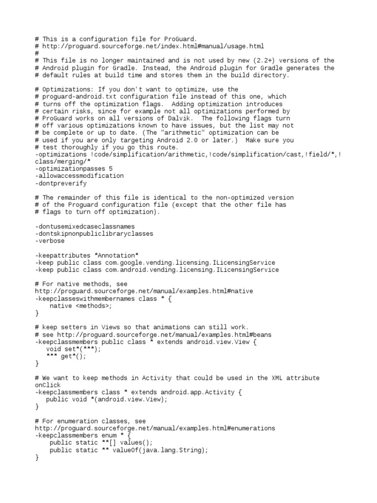 Proguard Android Optimize | PDF | Android (Operating System ...