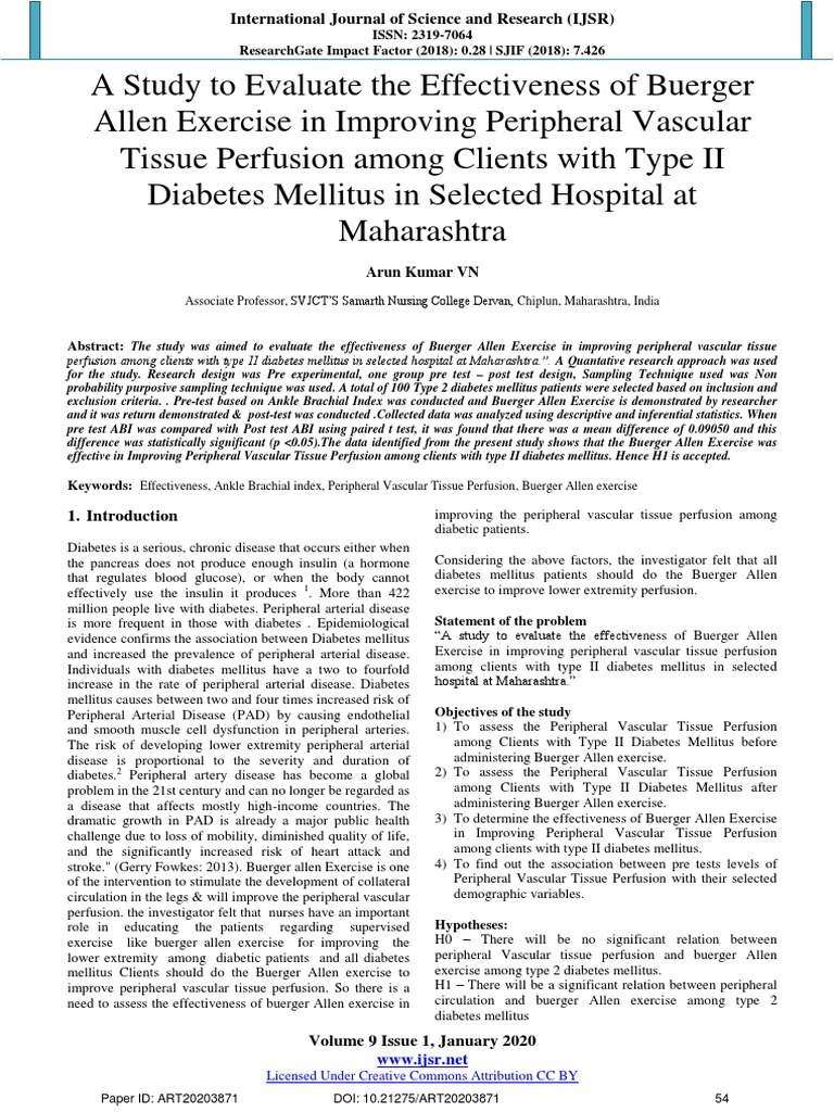 Buerger Allen Exercise To Improve Peripheral Vascular Circulation | PDF ...