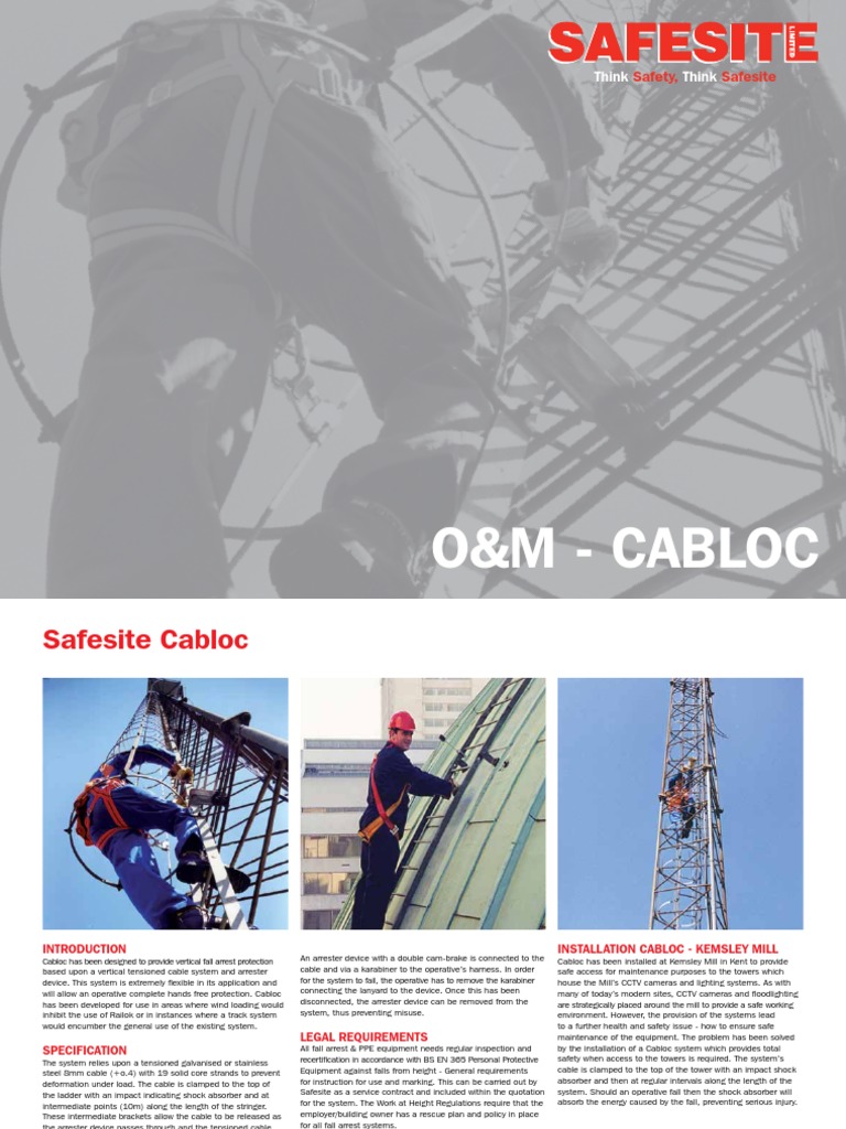 Cabloc Vertical Fall Arrest PDF | PDF | Ladder | Risk