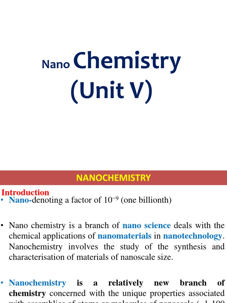 1. NanoChemistry PPT | Carbon Nanotube | Chemical Vapor Deposition