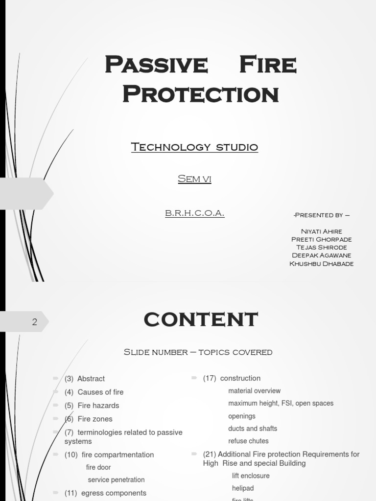 Passive Fire Protection Systems | PDF | Elevator | Stairs