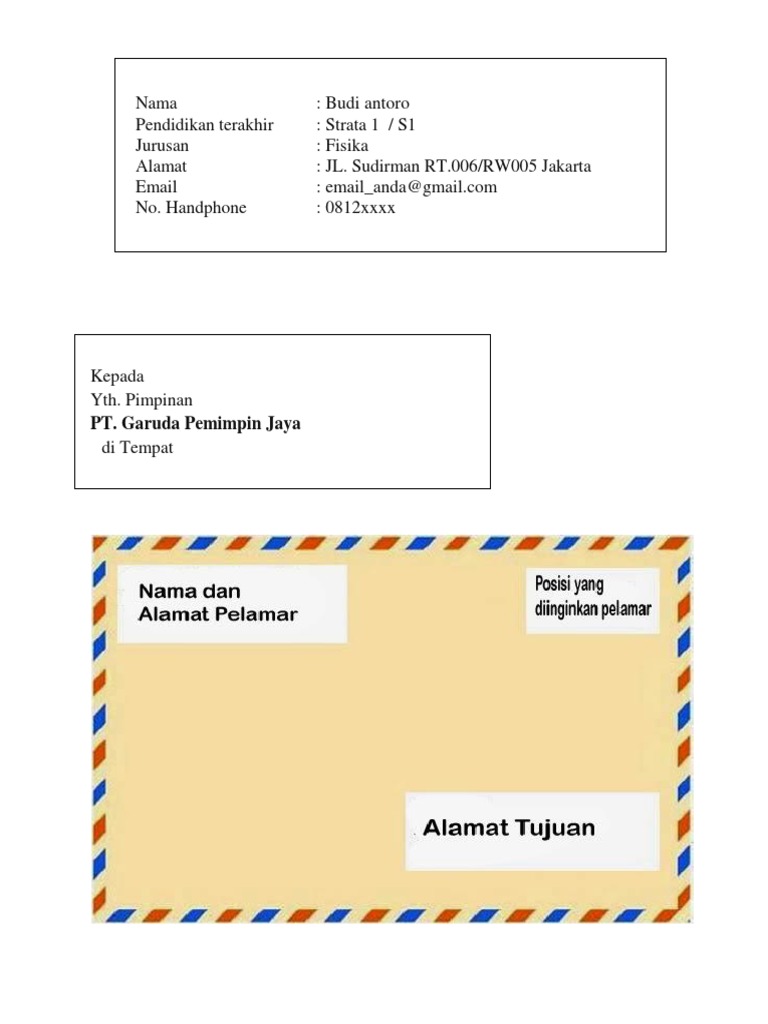 Contoh Alamat Di MAP Lamaran Kerja | PDF