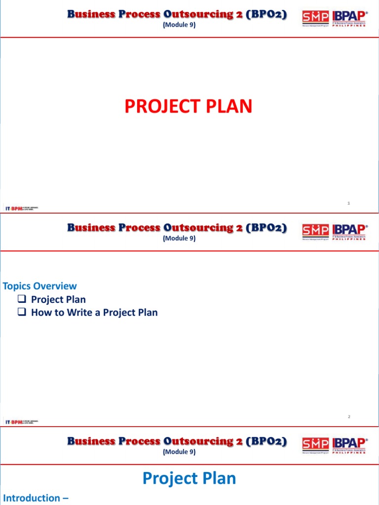 BPO2-Module 9 PROJECT PLAN | PDF | Business Process | Goal