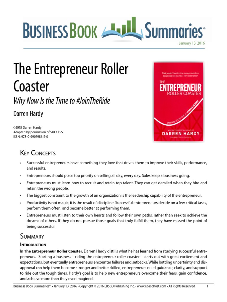 The Entrepreneur Roller Coaster | PDF | Entrepreneurship | Sales