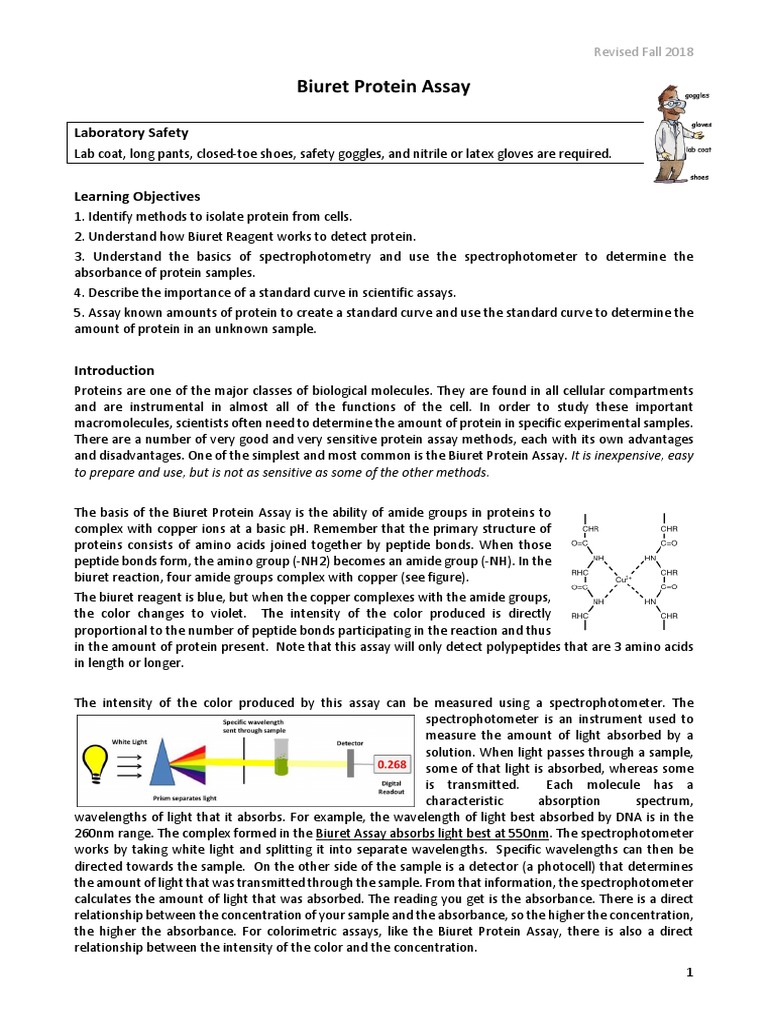 Biuret Protein Assay f18 | PDF | Spectrophotometry | Lipid Bilayer