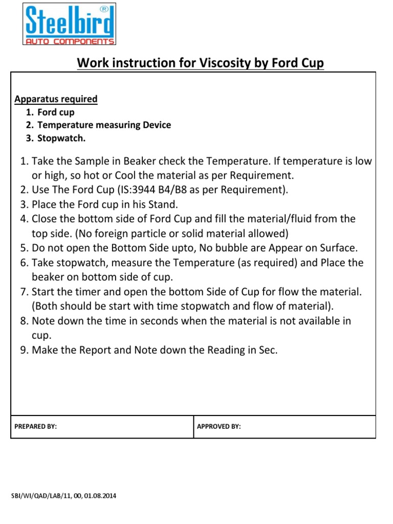 VISCOSITY by Ford Cup | PDF