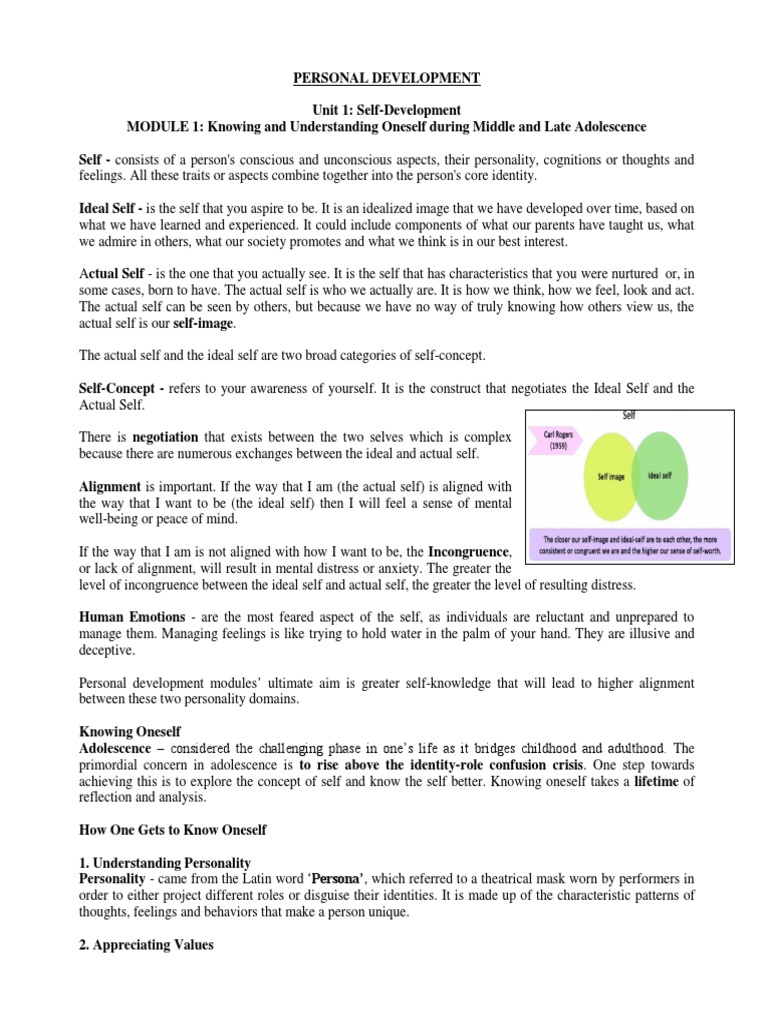 PerDev Module 1 | PDF | Self | Self Concept