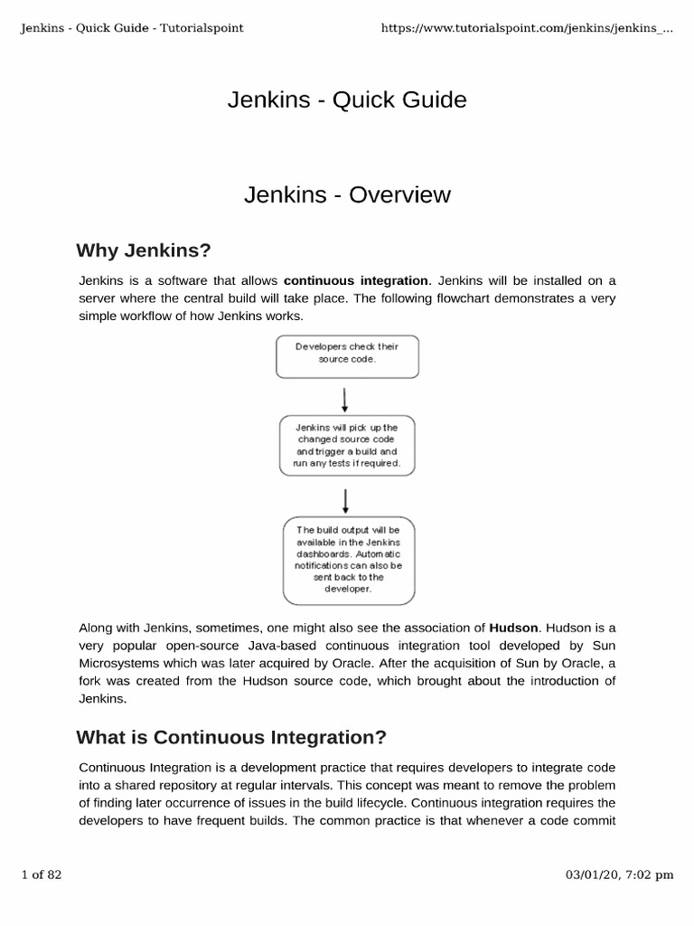 Jenkins - Quick Guide - Tutorialspoint PDF | PDF Jenkins - Quick Guide - Tutorialspoint PDF | PDF