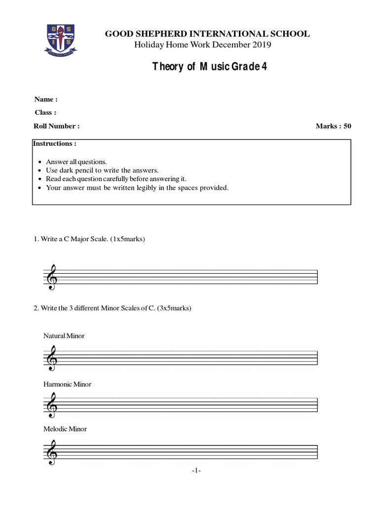 Grade 4 Music Theory Homework | PDF | Language Arts & Discipline