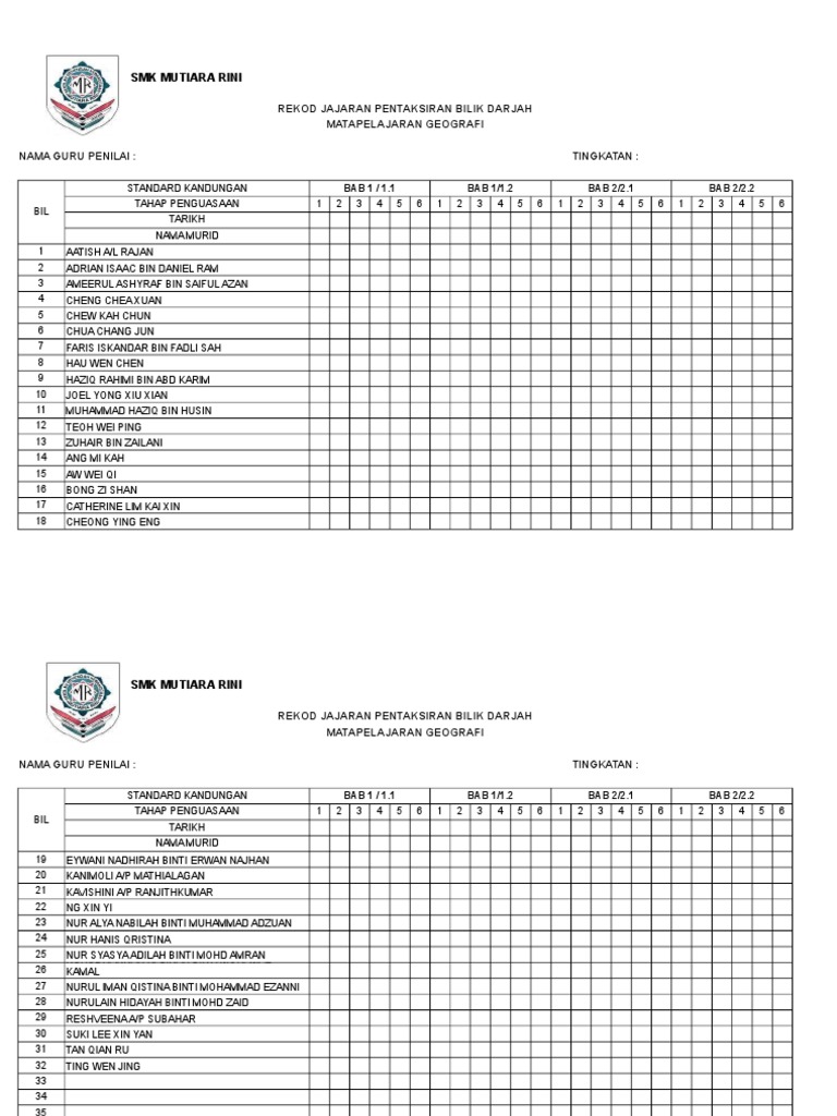 Rekod Transit PBD Geo Ting3 | PDF