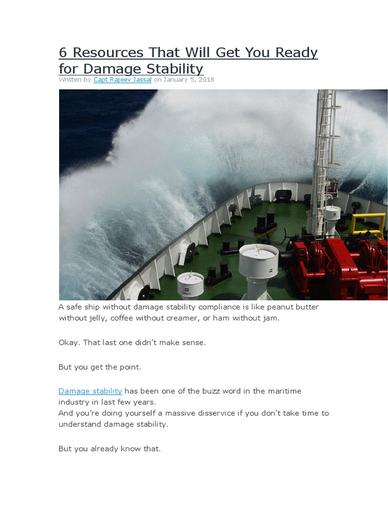Damage Stability | PDF | Ships | Water Transport