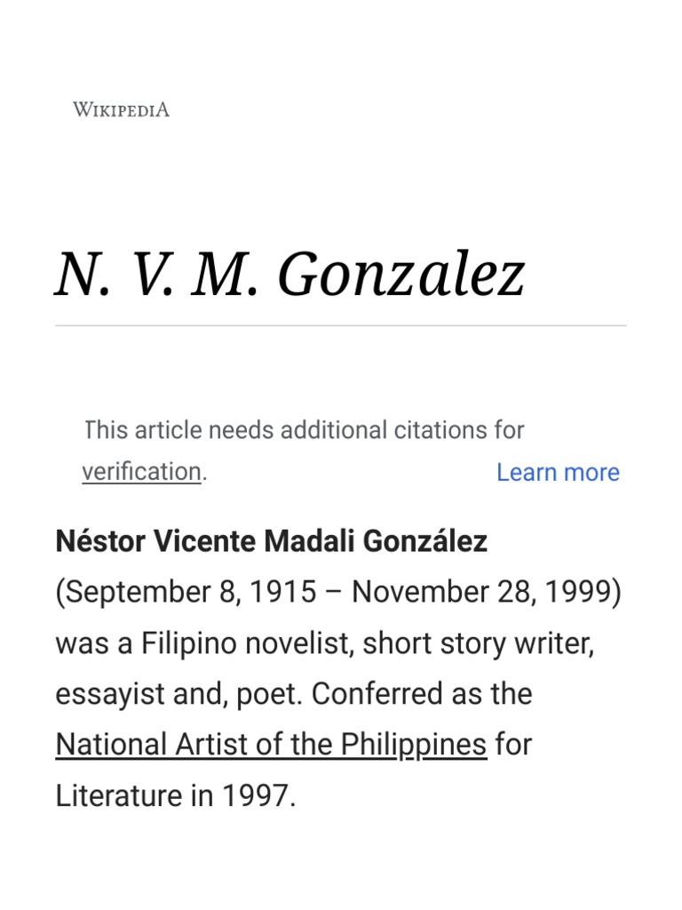 NVM Gonzales PDF | PDF | Philippines