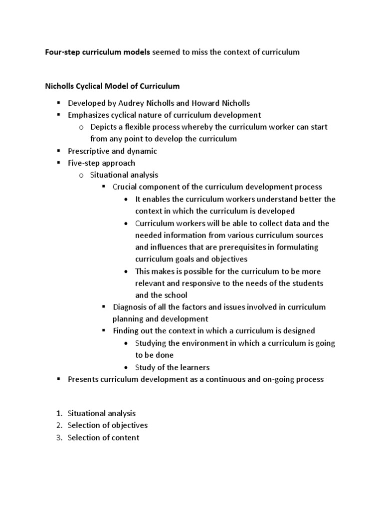 Nicholls and Nicholls | Curriculum | Education Theory