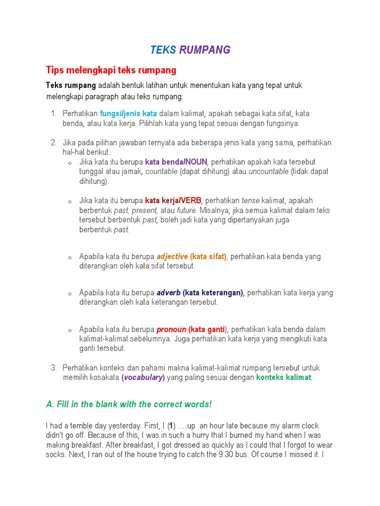 Teks Rumpang Tips N Lat Soal | PDF