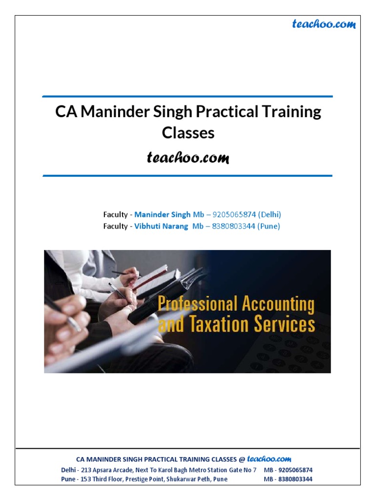 Accounts Tax Practical Training Brochure Teachoo PDF | PDF | Value ...