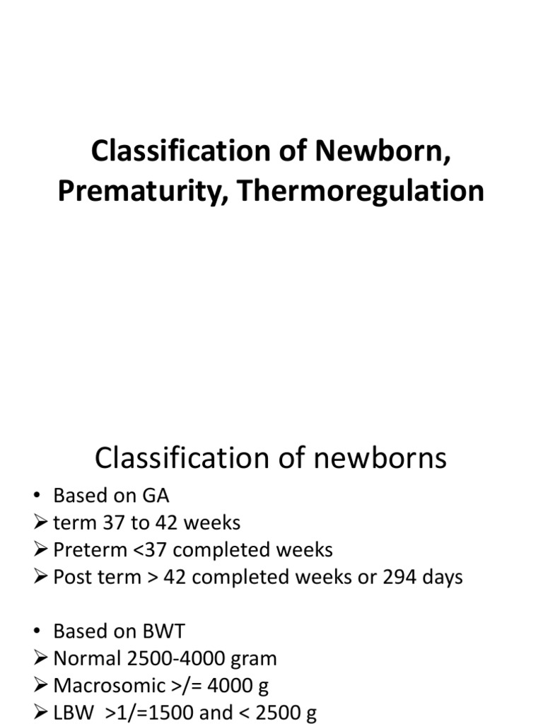Classification of Newborn, - 130319150346 | PDF | Low Birth Weight ...