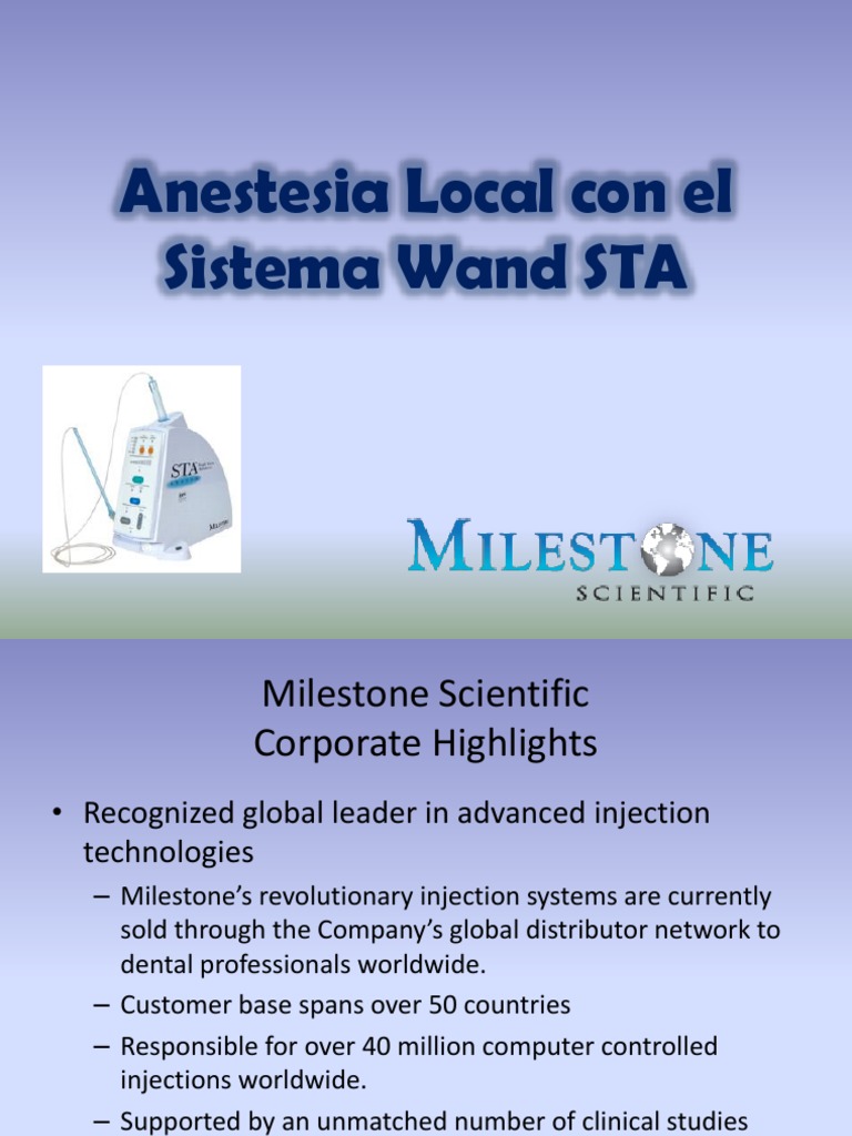 Anestesia Local Con El Sistema STA Wand-PR | PDF | Inyección (medicina ...