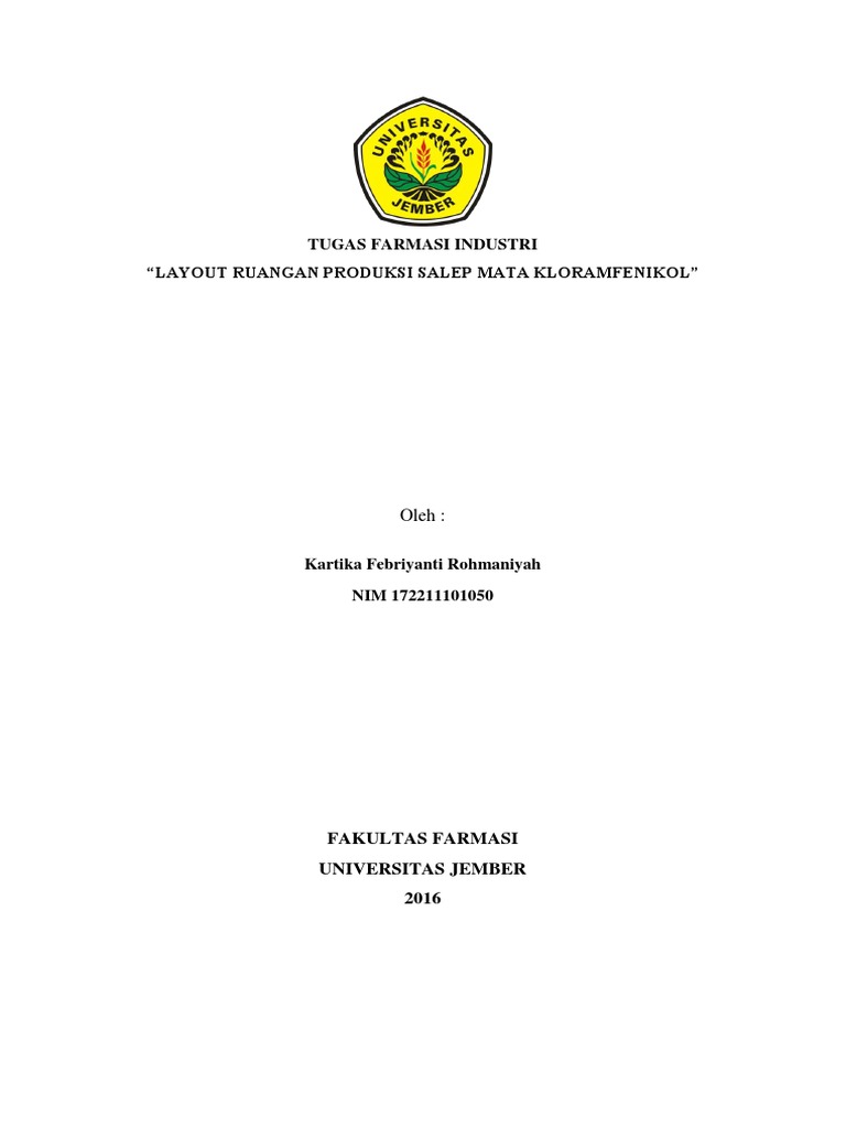Layout Produksi Salep Mata Kloramfenikol | PDF