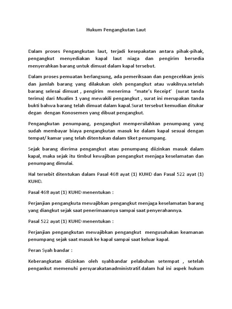 Hukum Pengangkutan Laut Pdf