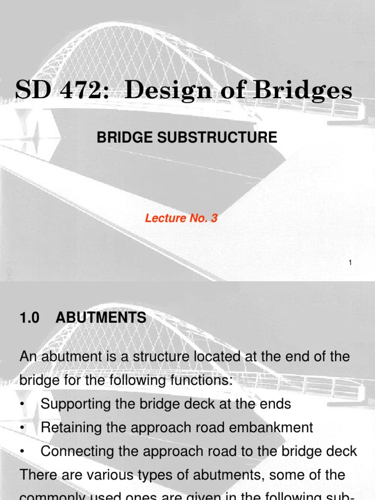 Lecture No.3 - Bridge-Superstructure | PDF | Deep Foundation | Masonry