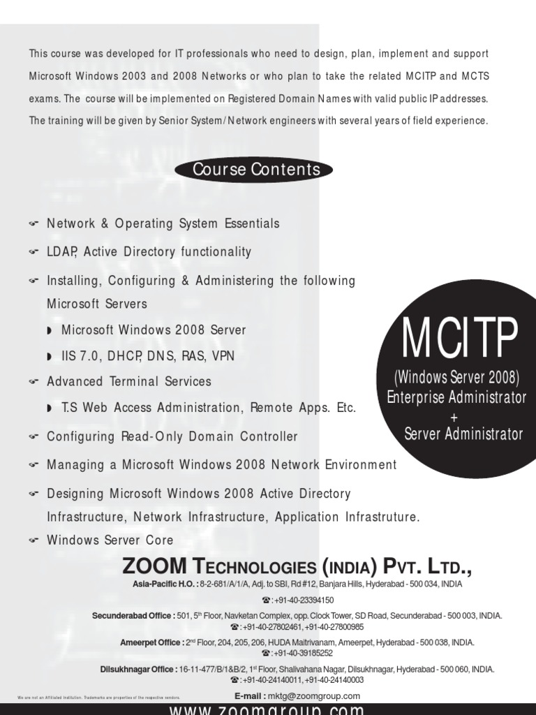 Mcitp | PDF | Active Directory | Domain Name System
