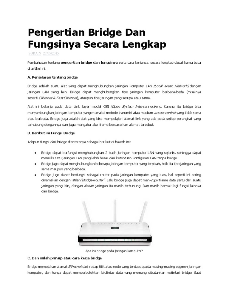 Pengertian Bridge Dan Fungsinya Secara Lengkap | PDF