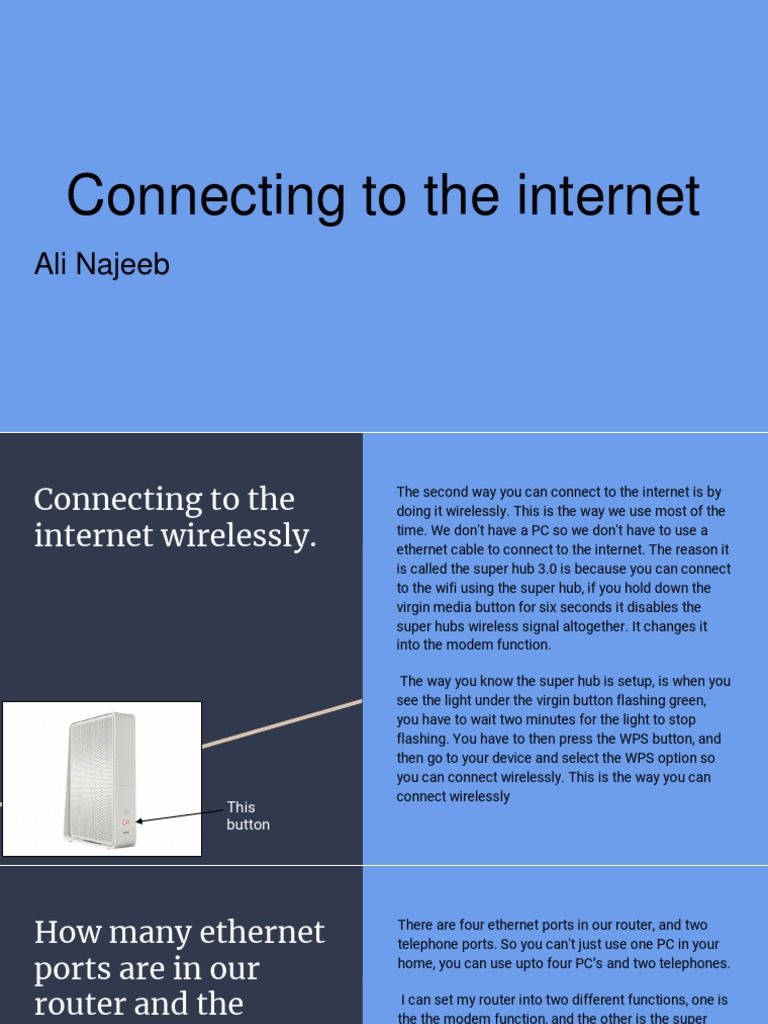 Connecting To The Internet | PDF | Modem | Wi Fi