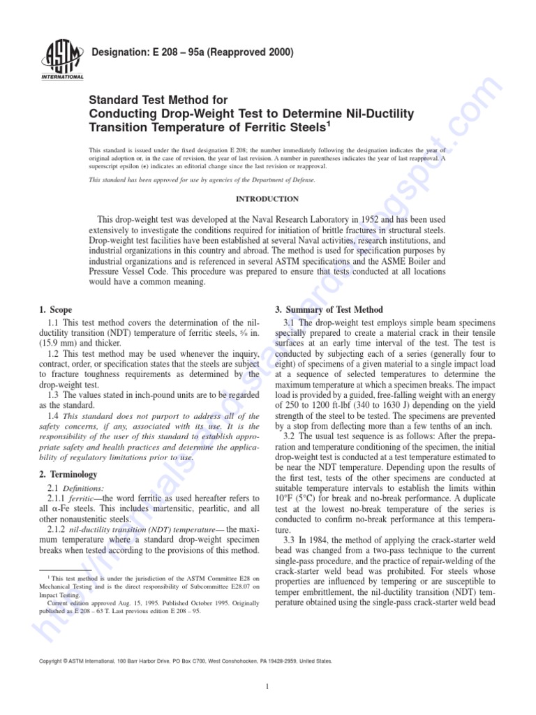 Astm E208 | PDF | Welding | Construction