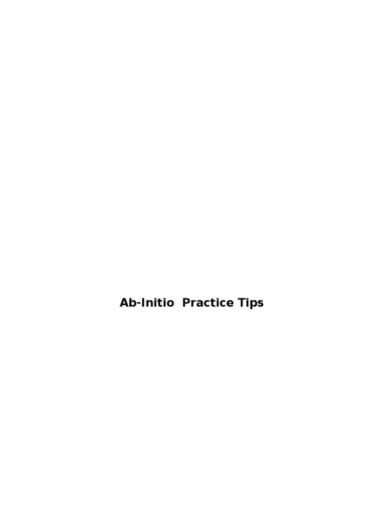 Ab-Initio Good Practice Tips | PDF | Parameter (Computer Programming) | Databases