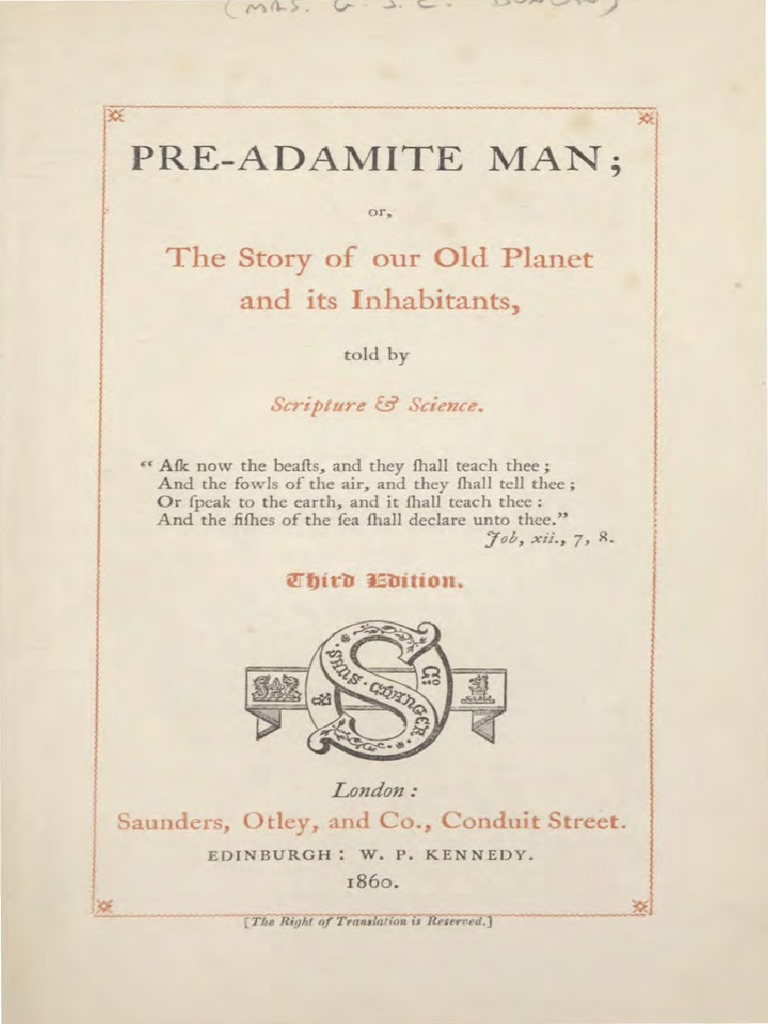 1860 Duncan Pre-Adamite Man PDF | PDF | Adam | Genesis Creation Narrative