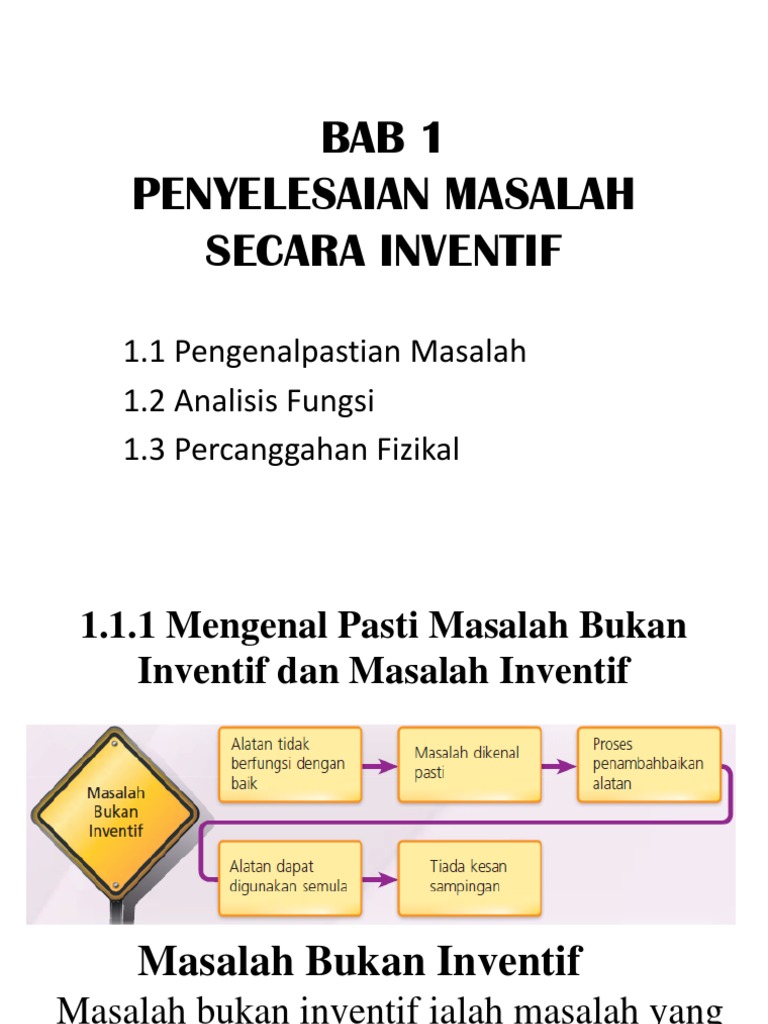 Bab 1 Penyelesaian Masalah Secara Inventif RBT Tingkatan 2 | PDF