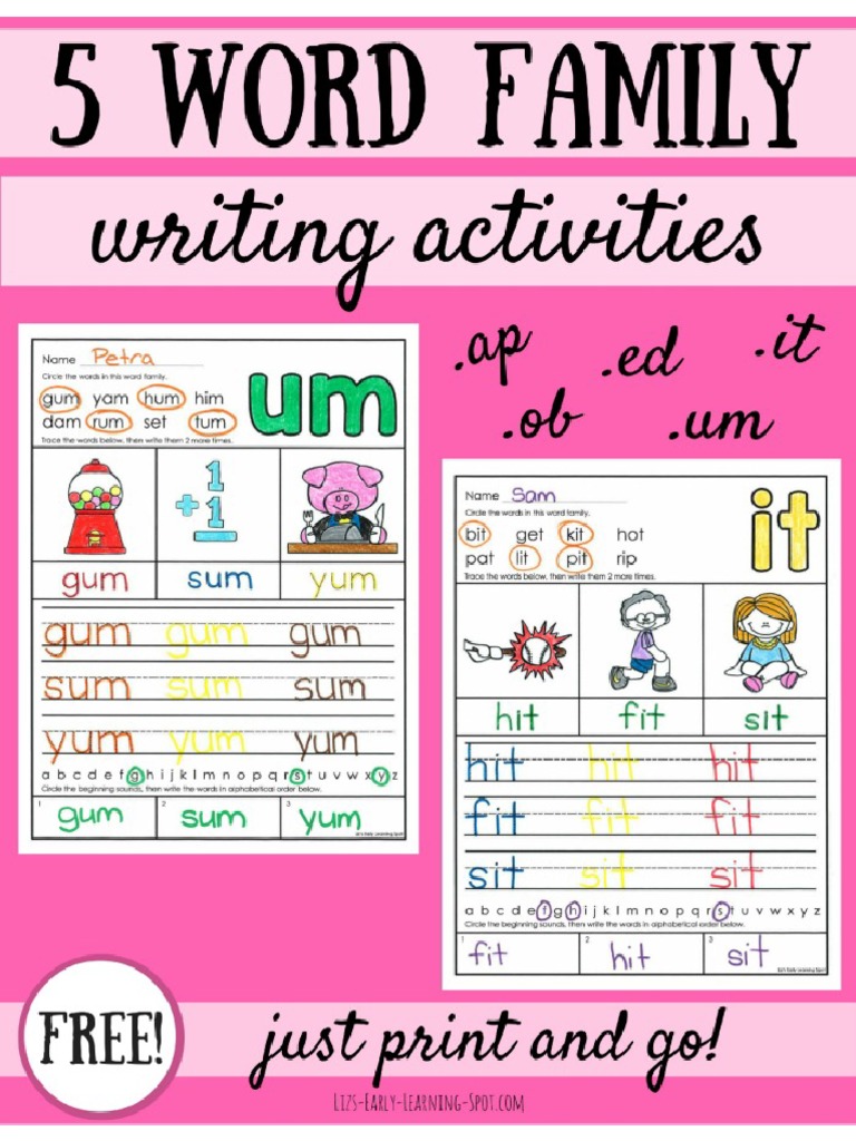 Word Family Writing Activities | PDF