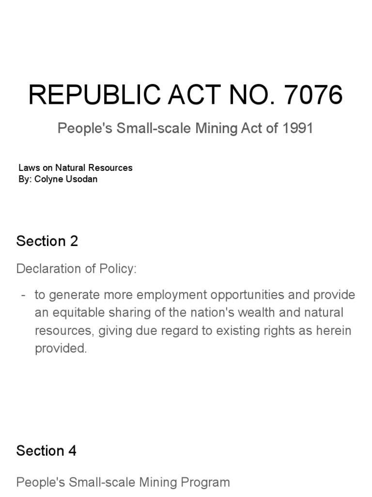 Small Scale Mining Act | PDF | Mining | Royalty Payment