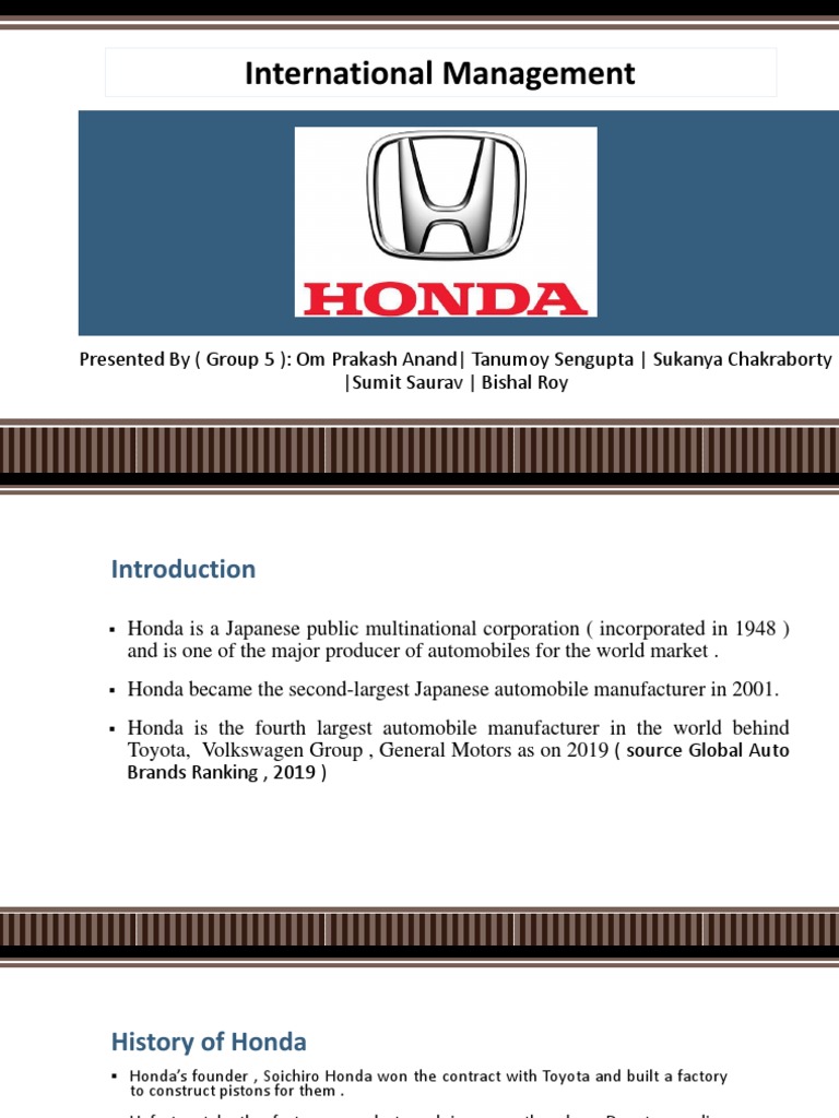 Honda International Management | PDF | Honda | Land Vehicles