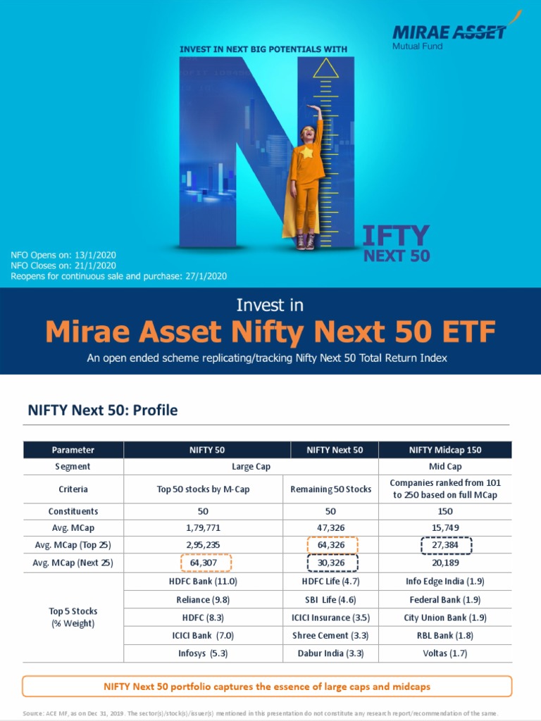Mirae Asset Nifty Next 50 Etf - Final Presentation | PDF | Exchange Traded Fund | Stock Market Index