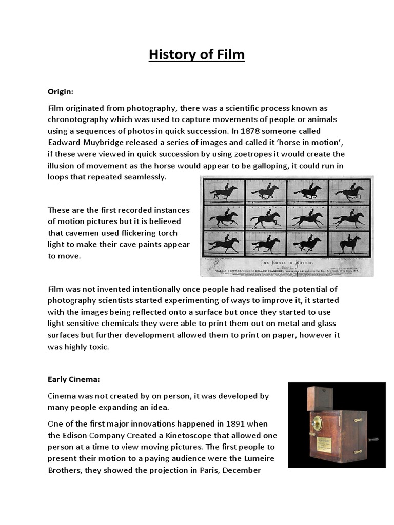 History of Film | PDF | Cinematography | Animation
