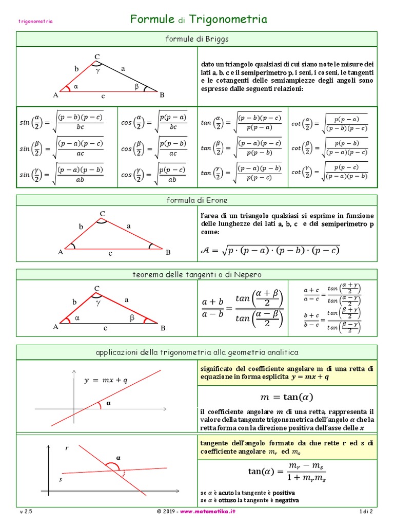 Formule Trigonometria | PDF