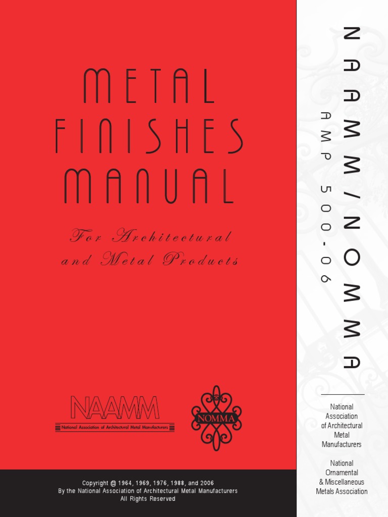 NAAMM NOMMA Finishes Manual PDF | PDF | Abrasive | Metals