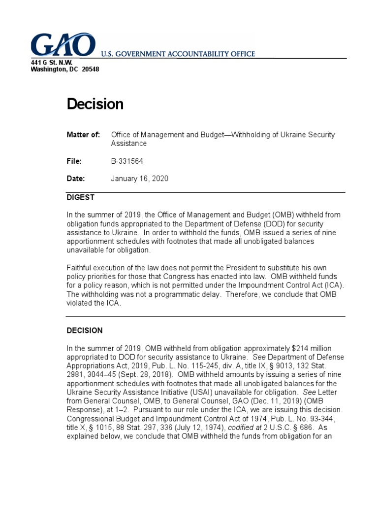 GAO Report | PDF | Office Of Management And Budget | United States ...