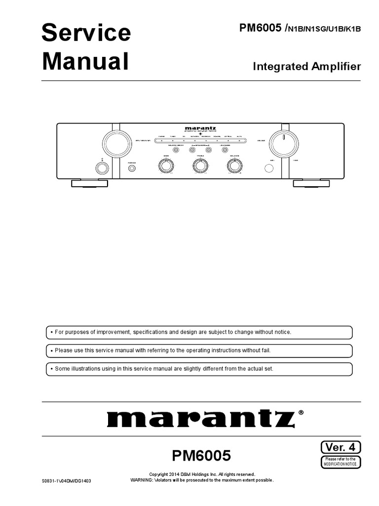 PM-6005 Service Manual | PDF | Insulator (Electricity) | Amplifier