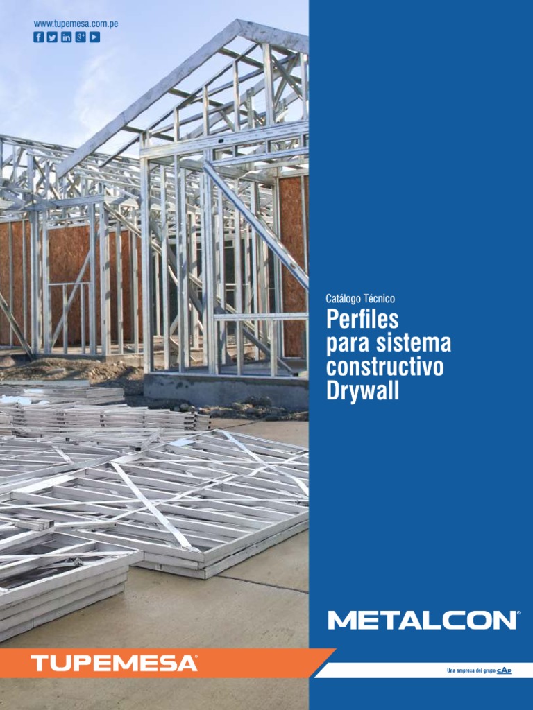 Catálogo técnico perfiles drywall | PDF | Acero | Ingeniero civil